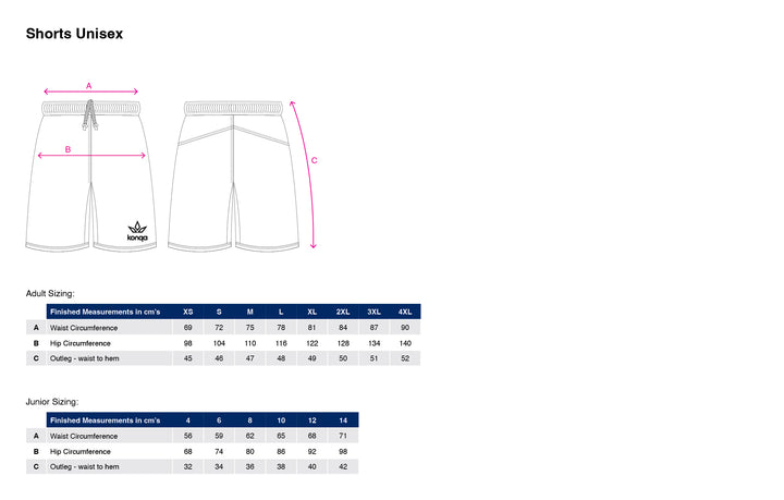 Size Charts – KonQa Teamwear