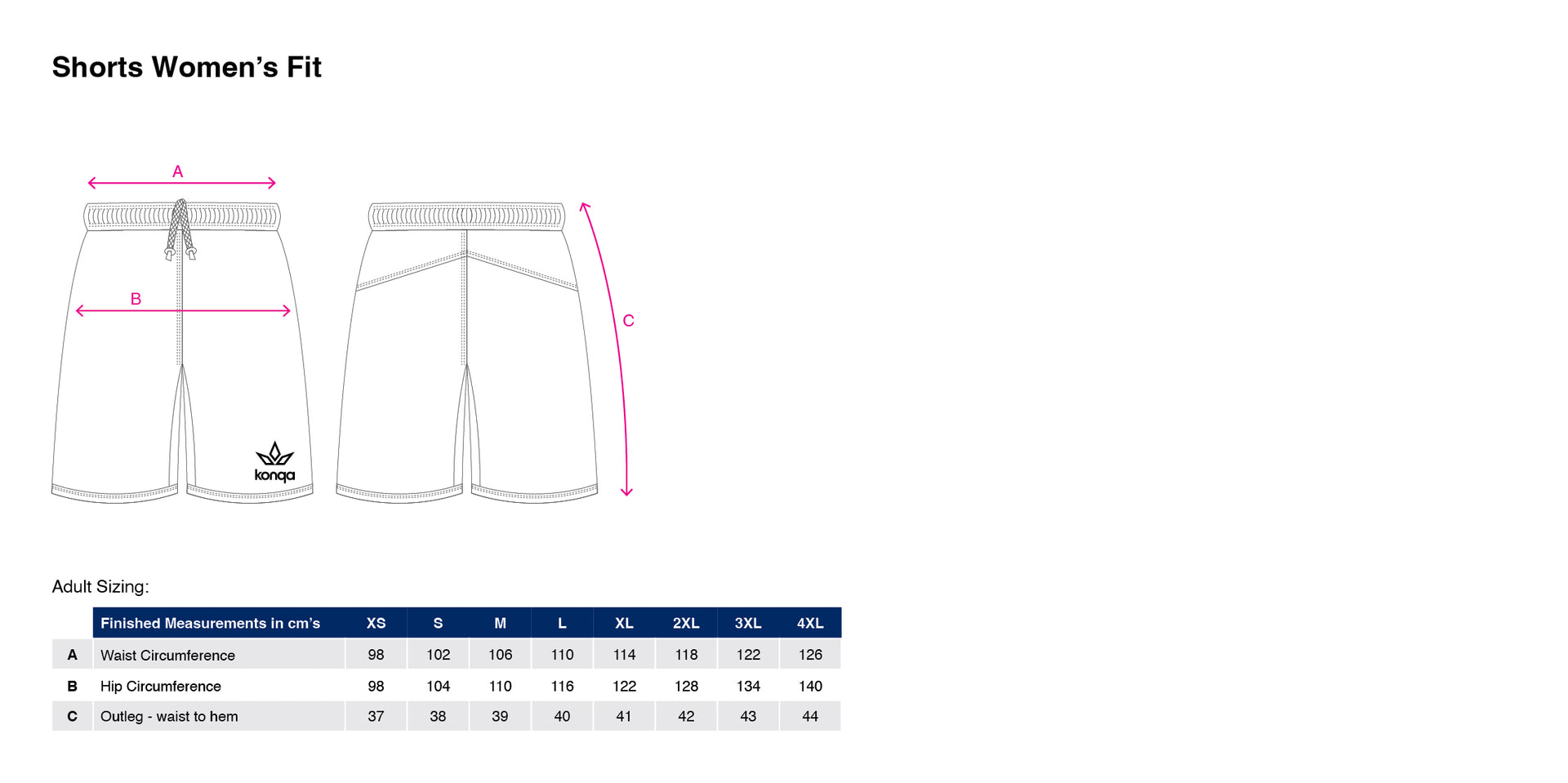 Size Charts – KonQa Teamwear